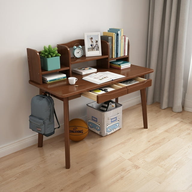 BALANBO Kid's Desk Kid's Table with Drawers and Bookshelf Wooden Kid's ...