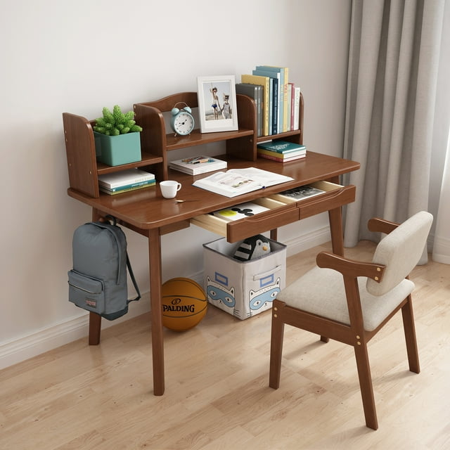 BALANBO Kid's Desk Kid's Table and Chair Set with Drawers and Bookshelf ...