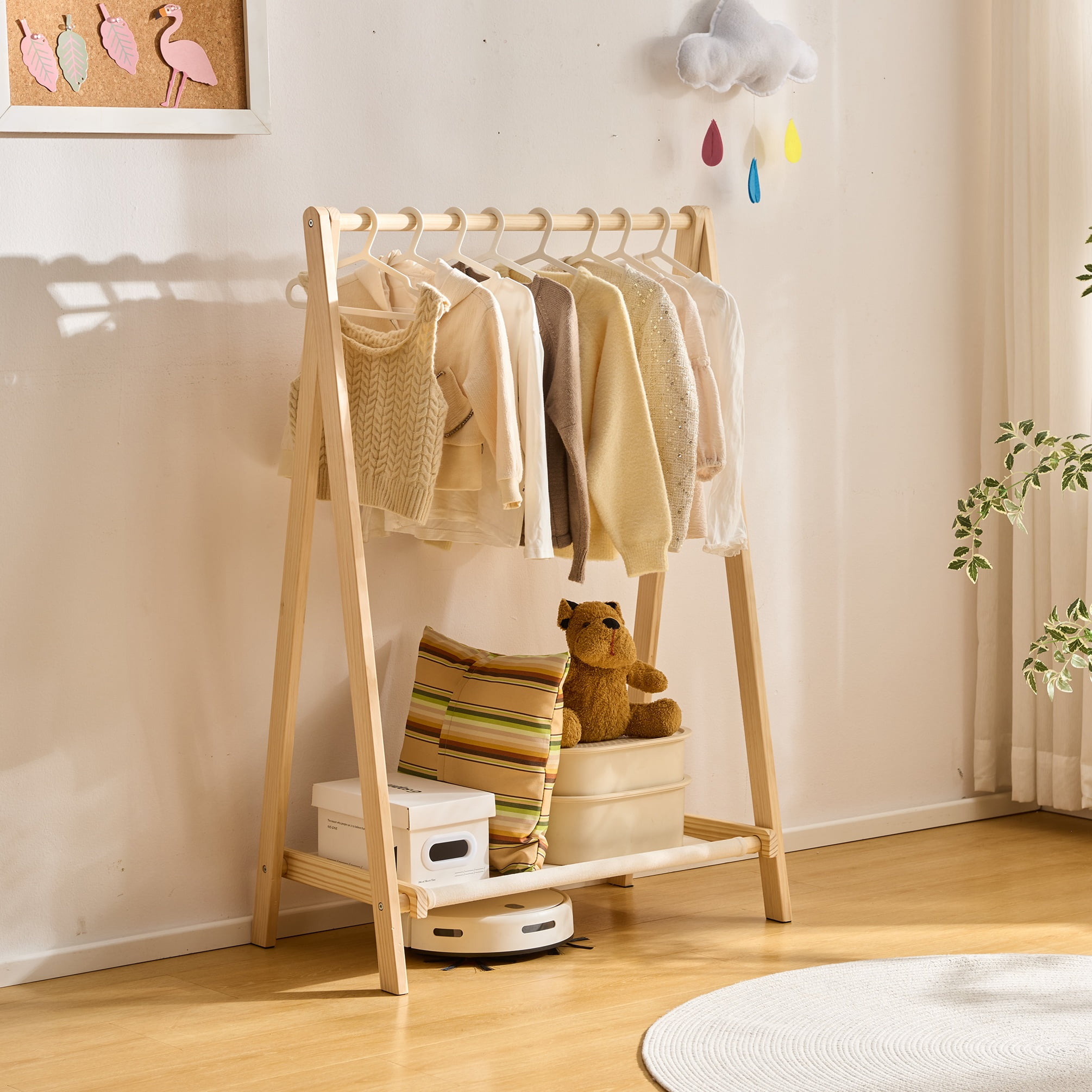BALANBO Kids Clothing Rack, 31.5" Baby Clothes Rack for Hanging Clothes ...