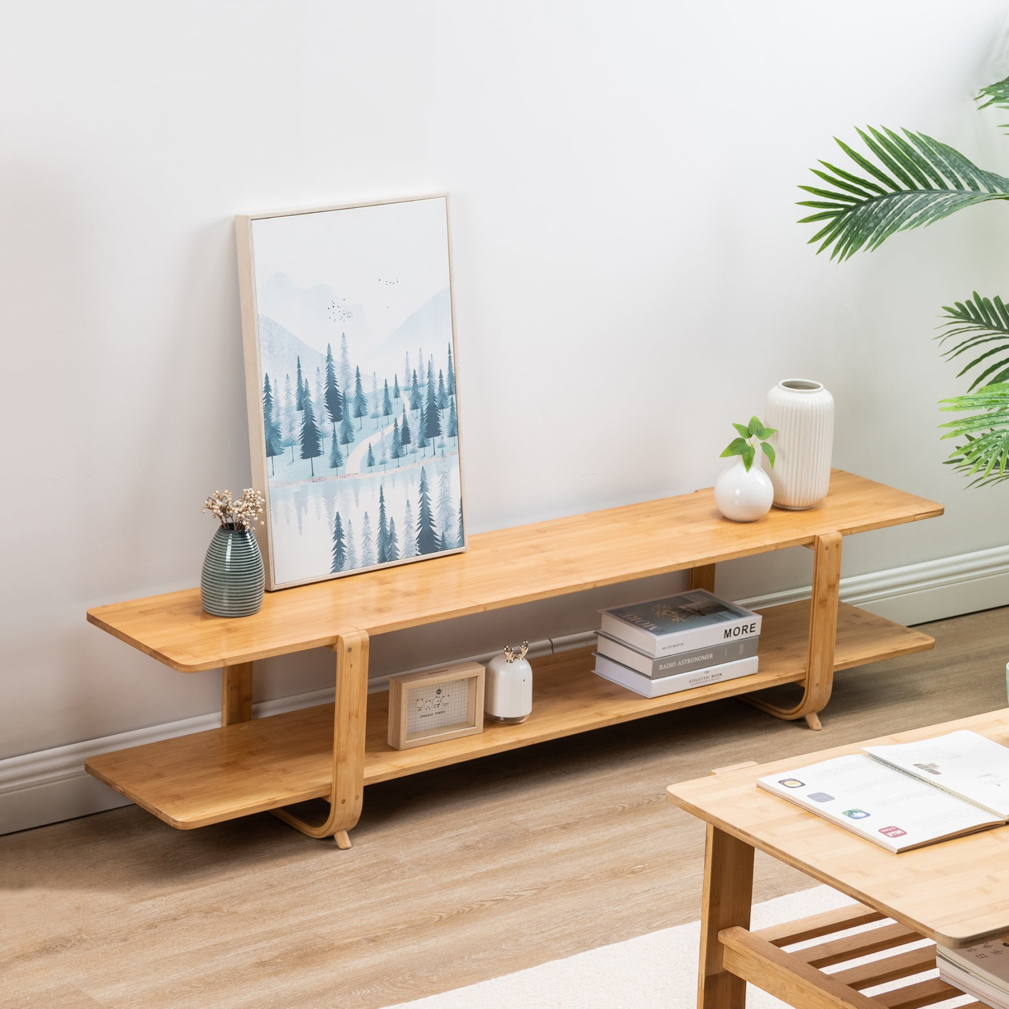 BALANBO Modern Television Stand for TVs up to 65”, Natural - Walmart.com