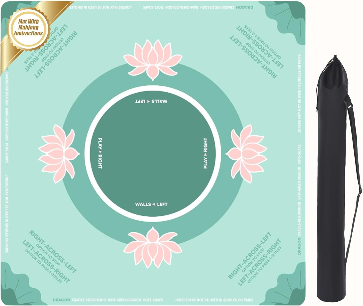 BALAPET Portable Mahjong Mat with Playing Instructions for Learning ...