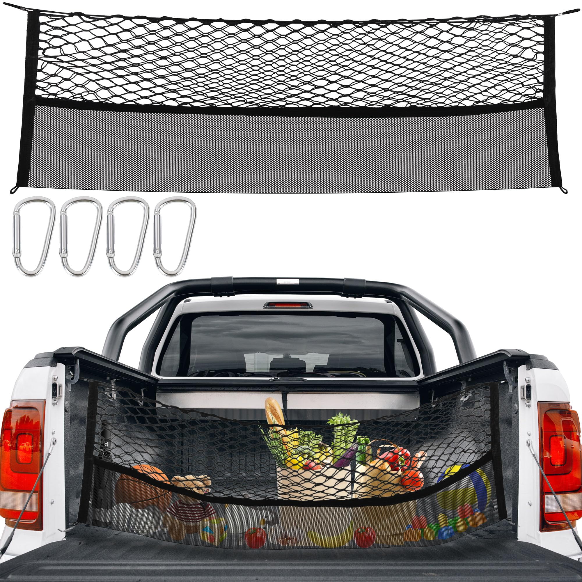 BALAPET Truck Bed Cargo Net Upgraded Truck Bed Grocery Holder Cargo ...