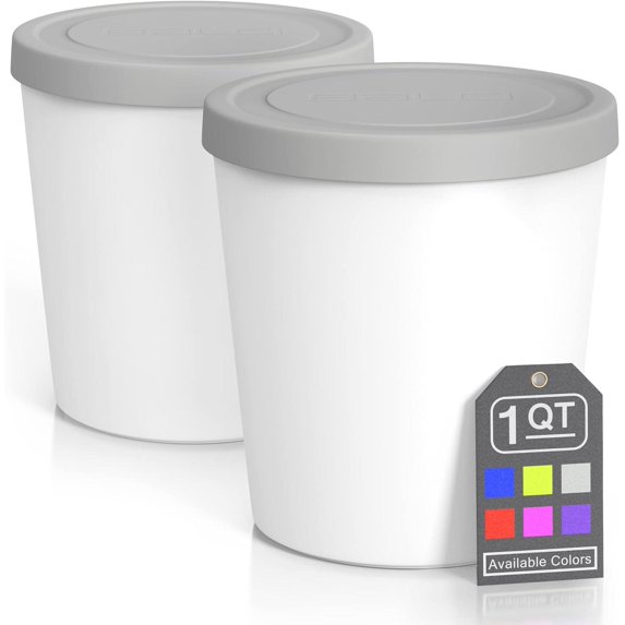 BALCI - Premium Ice Cream Containers (2 Pack - 1 Quart Each) Perfect ...