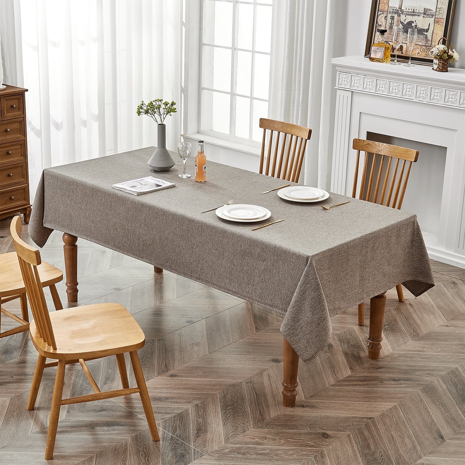 BALCONY & FALCON Diamond Jacquard Tablecloth Rectangle Water Resistant ...