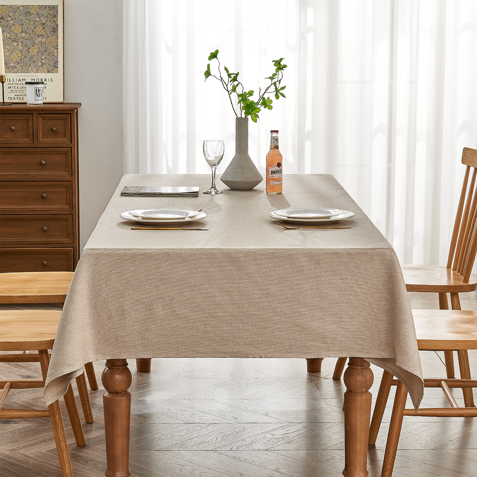 Fennco Styles Handmade Crochet Diamond Pattern Tablecloth 65" W x 120 ...