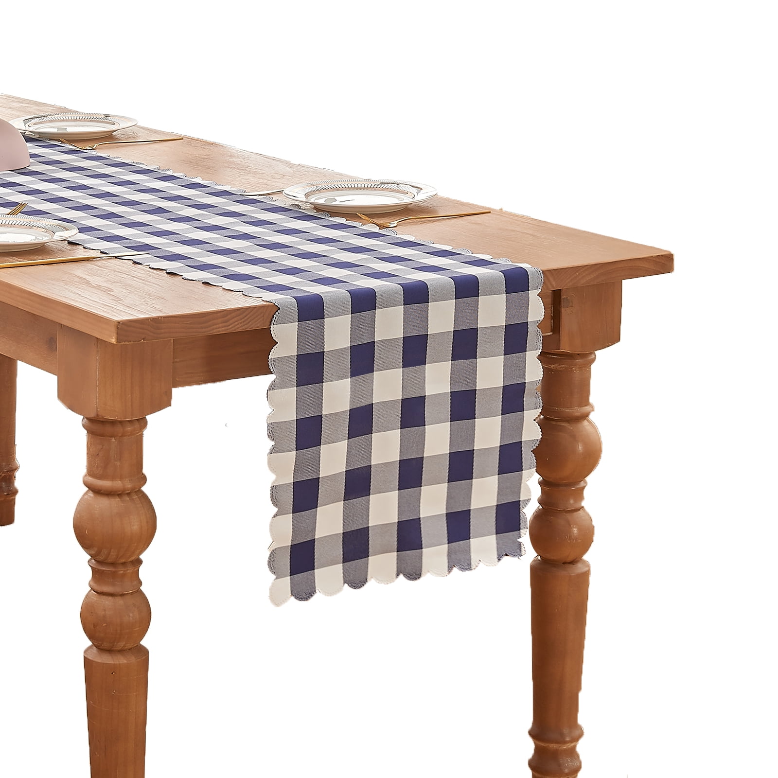 BALCONY & FALCON Gingham Table Runner Yarn Dyed Checkered Table Runners ...