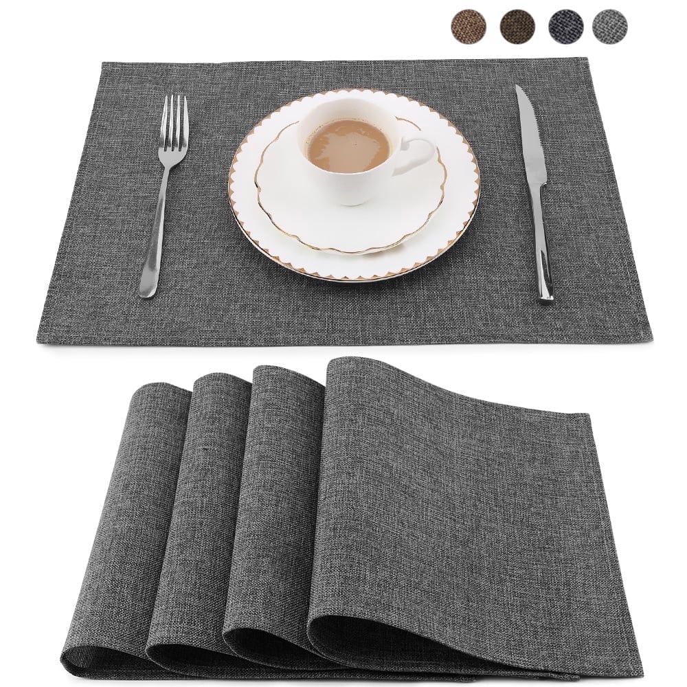 BALCONY & FALCON Holiday Placemats Set of 4, Faux Linen Non-Slip ...