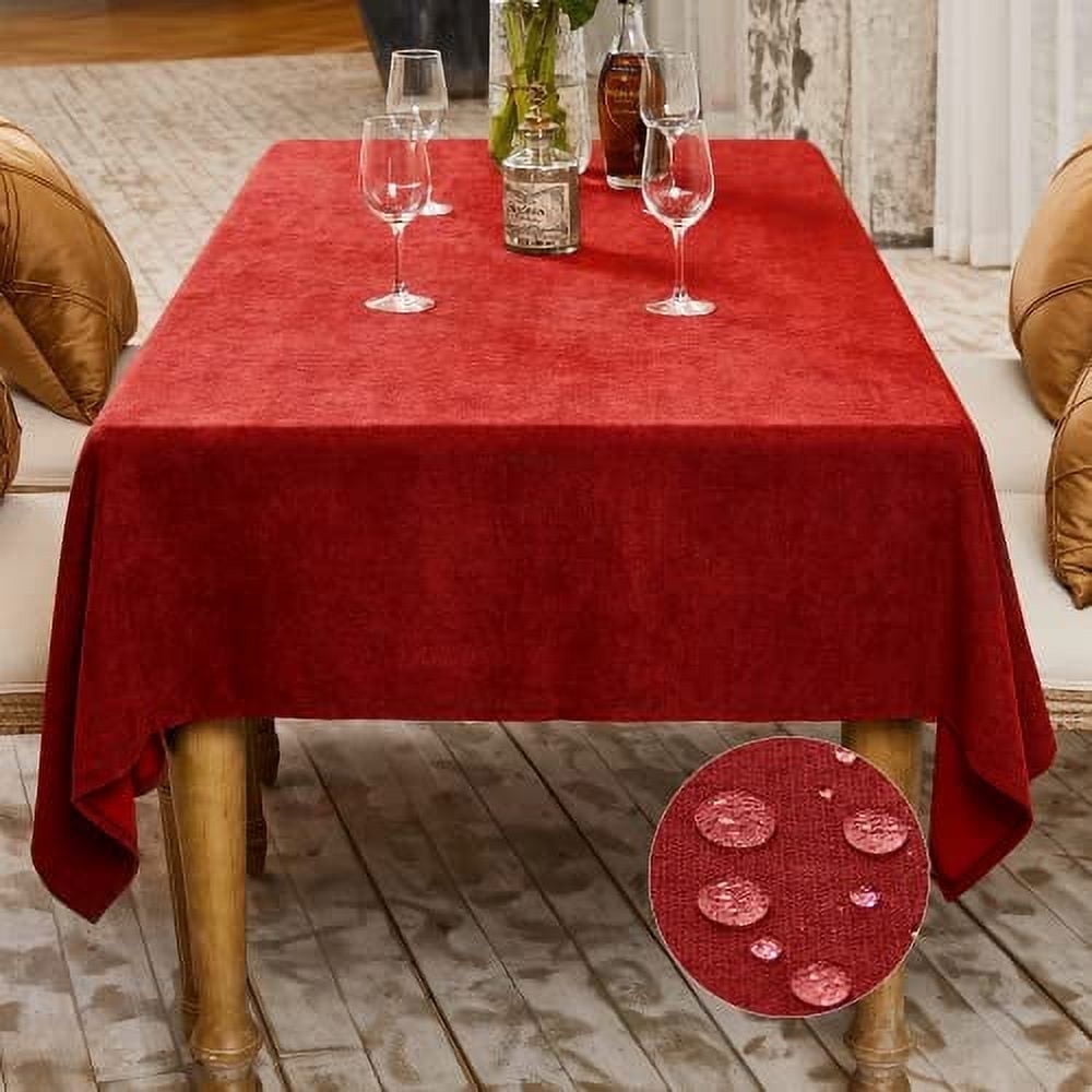 BALCONY & FALCON Rectangle Tablecloth Fuzzy Linen Waterproof Tablecloth ...