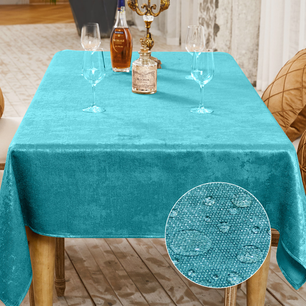 Rain Outdoor Tablecloth, Water Drops on Glass Relaxing Ecology ...