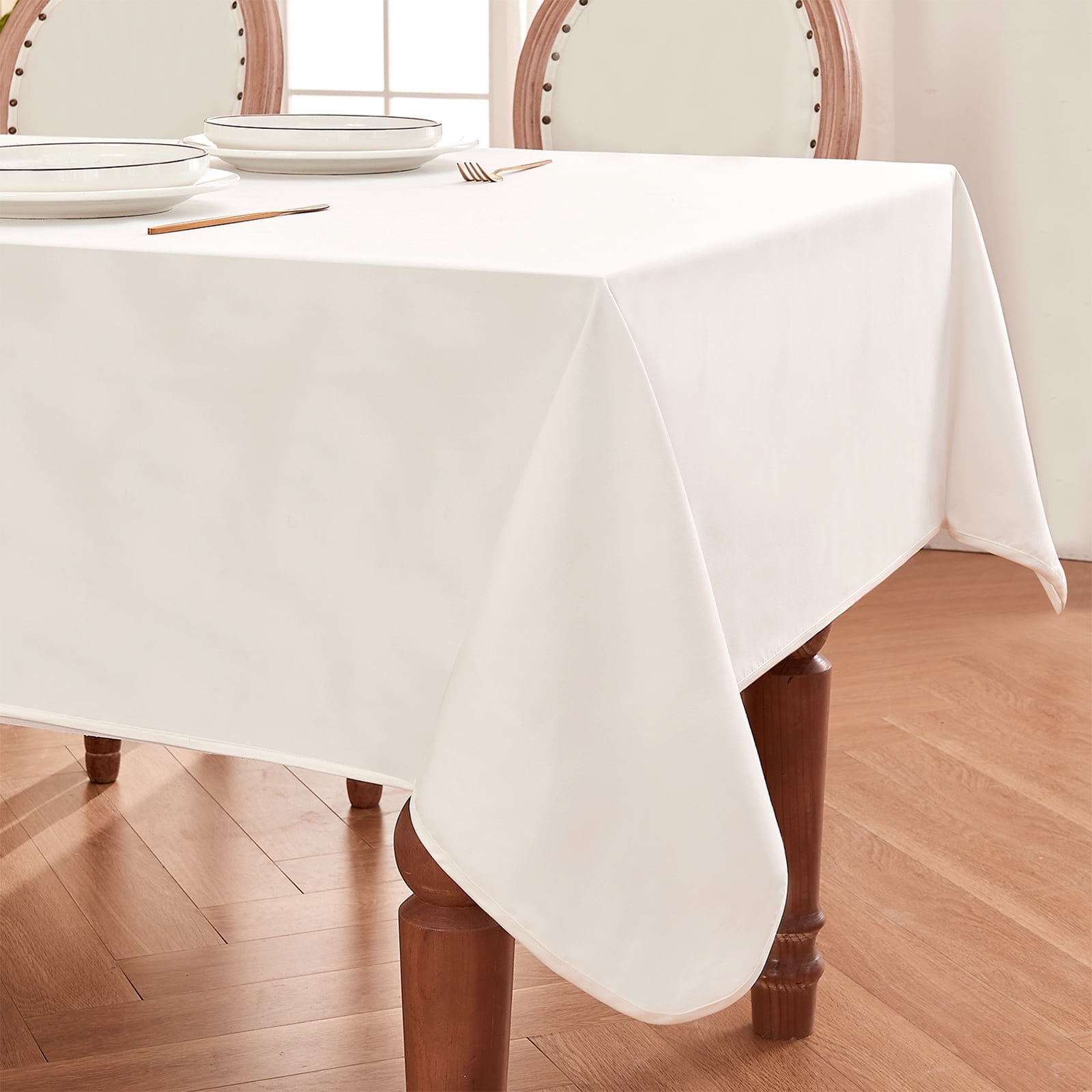 BALCONY & FALCON Rectangle Tablecloth Water Resistant Peach-skin Fabric ...