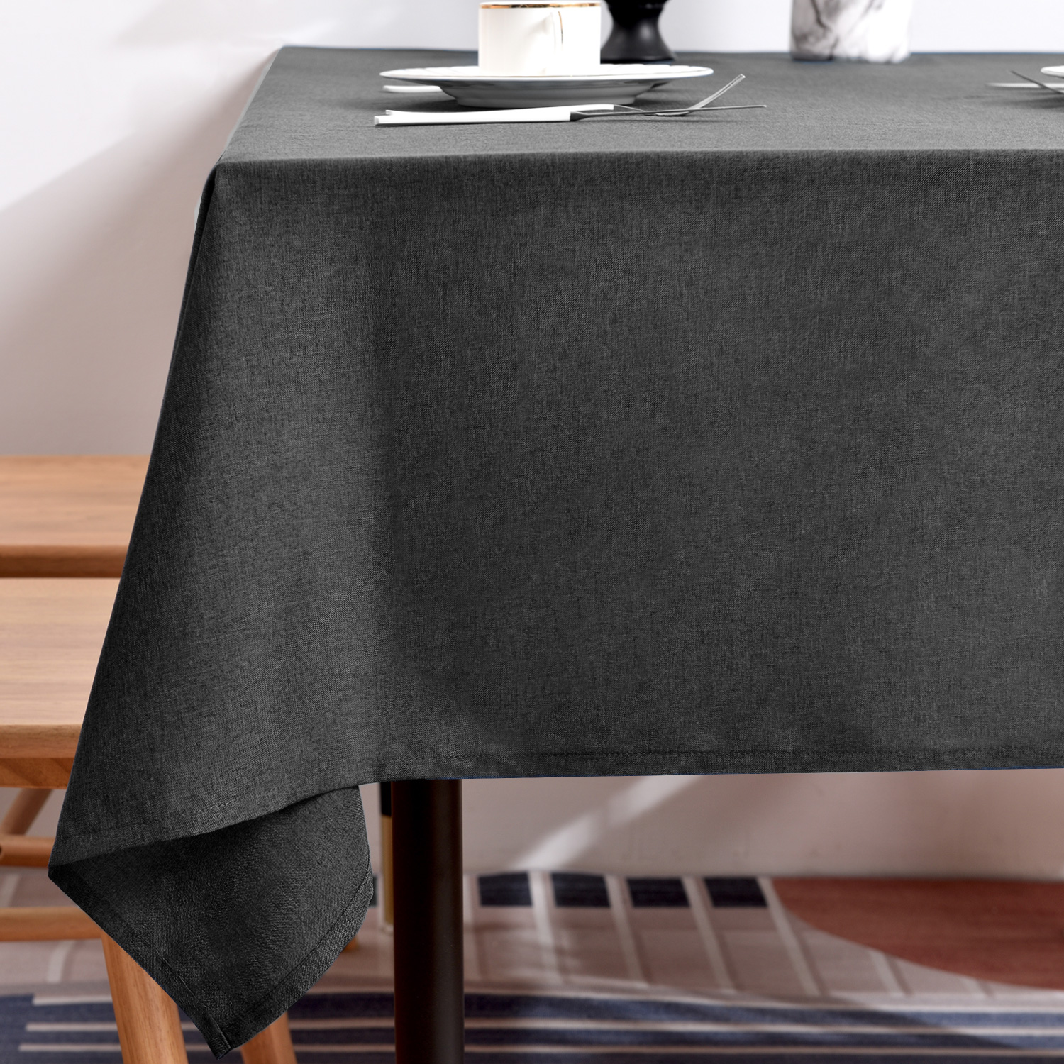 Lintex Linens Homespun Check 100% Cotton Woven Fringed Tablecloth 60 ...
