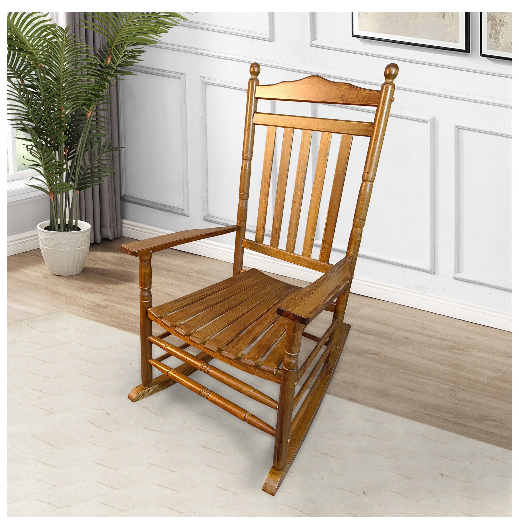 BALCONY PORCH ADULT ROCKING CHAIR OAK - Walmart.com