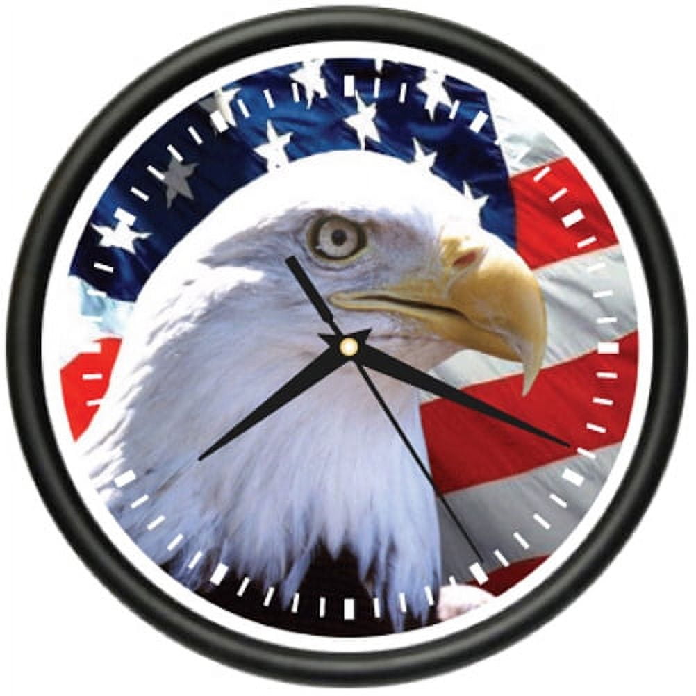 BALD EAGLE Wall Clock american flag head bird gift - Walmart.com