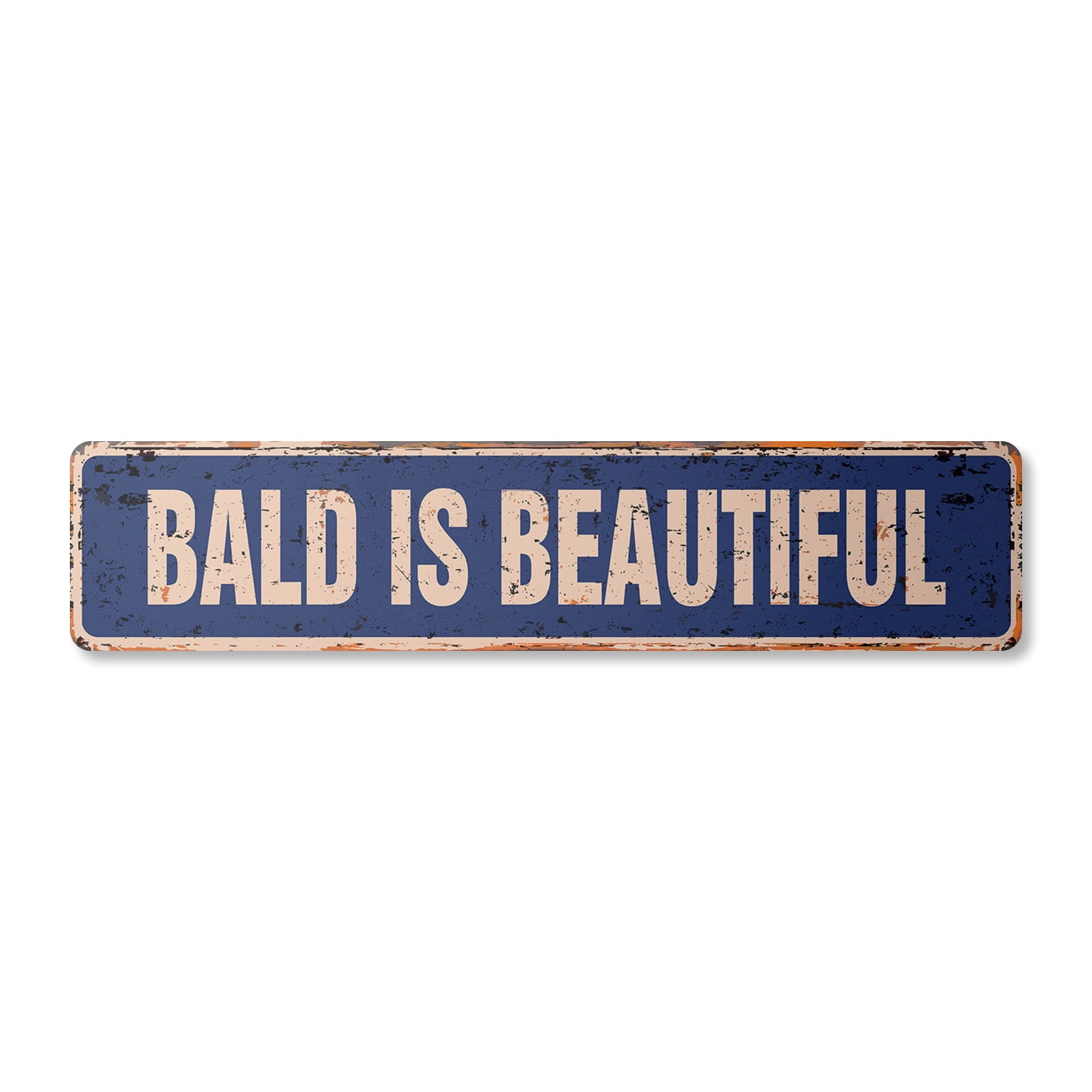 BALD IS BEAUTIFUL Vintage Plastic Street Sign cancer pink cure strength ...