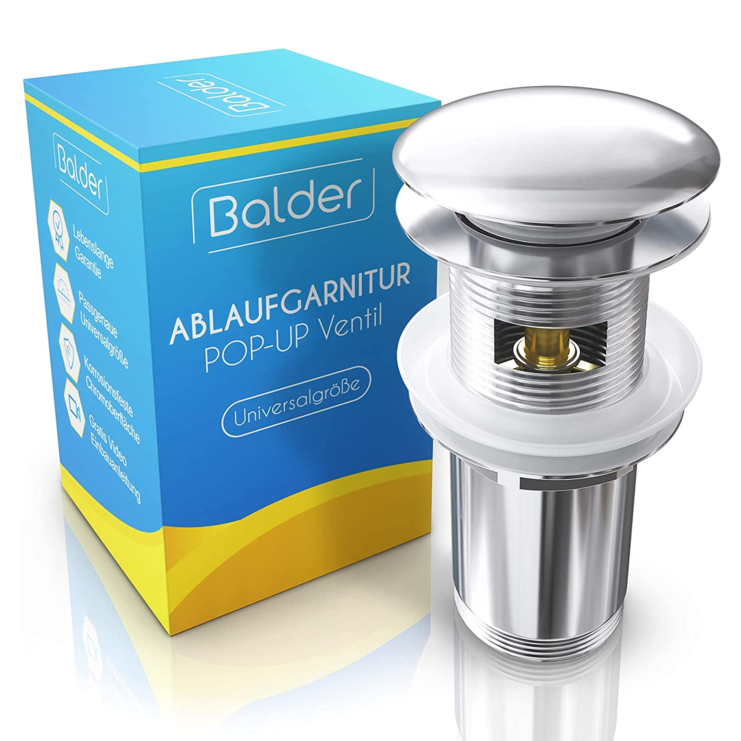 BALDER Universal Pop Up Sink Plug, Bathroom Sink Plug for Basin Waste ...