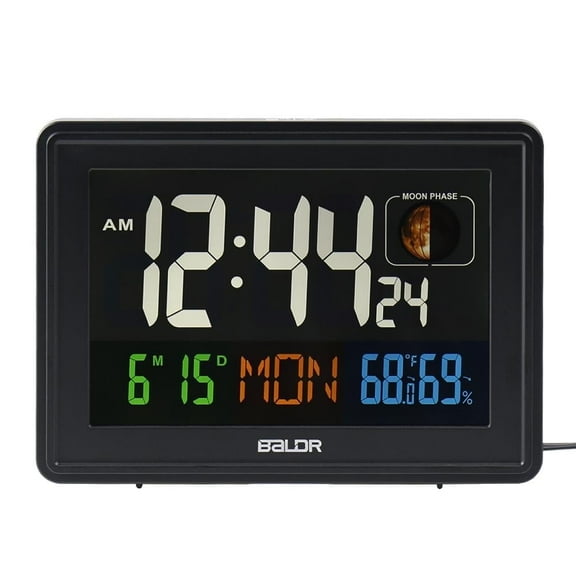 "AcuRite 6"" Amber Intelli-Time Digital Alarm Clock, Daylight Savings ...