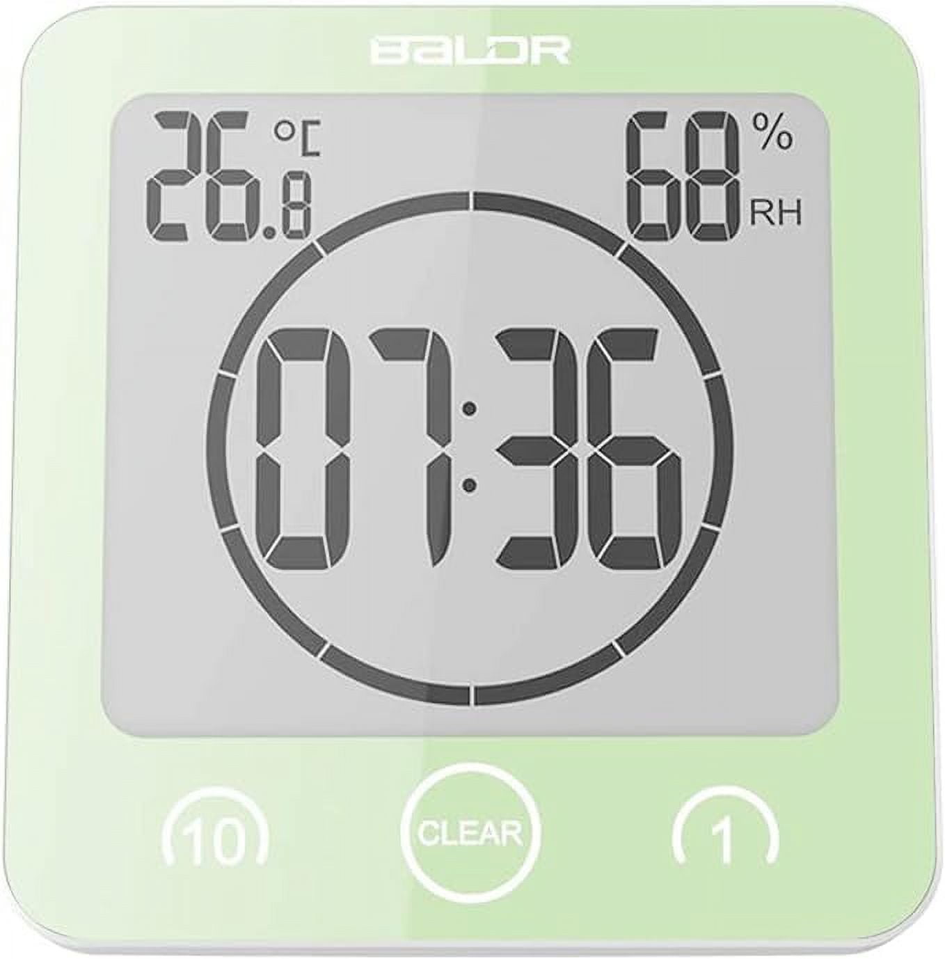 BALDR Digital Shower Clock with Timer - Waterproof Shower Timer for ...