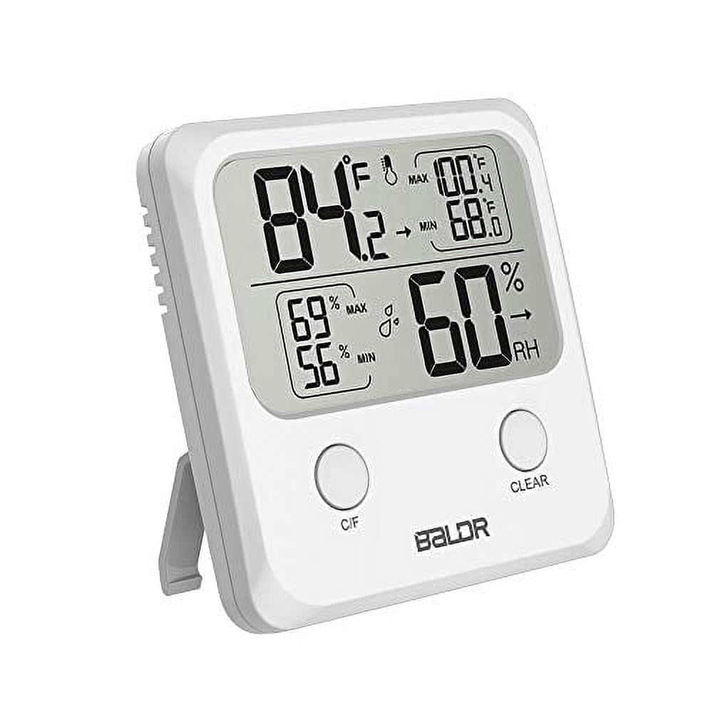 BALDR Digital Thermometer & Hygrometer Monitor, Fast Response Indoor ...
