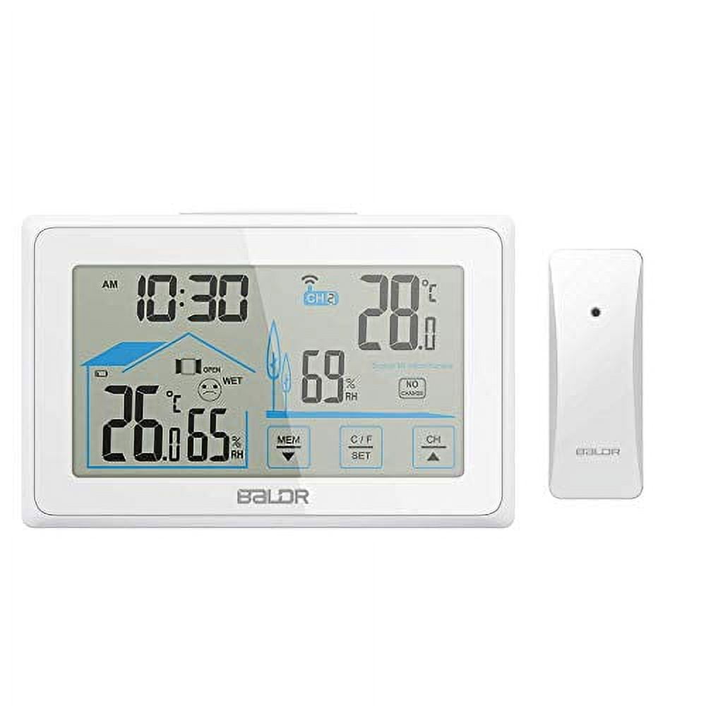 BALDR Wireless Indoor/Outdoor Thermometer & Hygrometer - Touch Screen ...