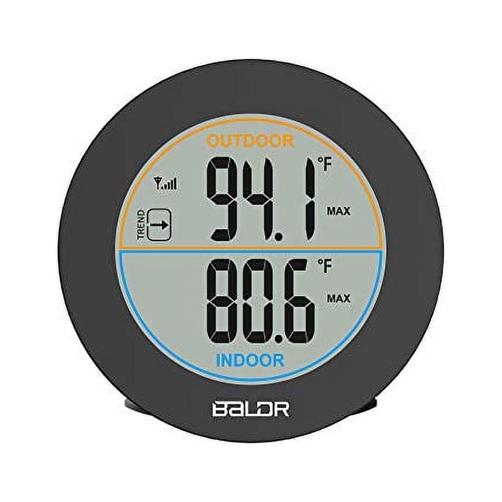 Baldr Wireless Indoor/Outdoor Thermometer with LCD Display and Remote ...
