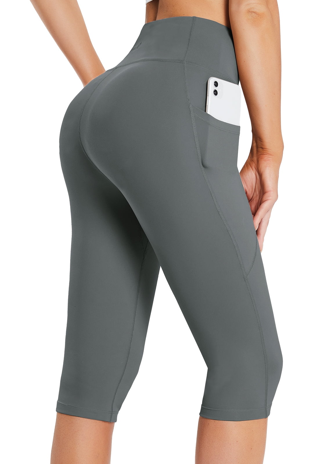 BALEAF Capri Leggings for Women with Pockets Knee Length Capris Pants ...