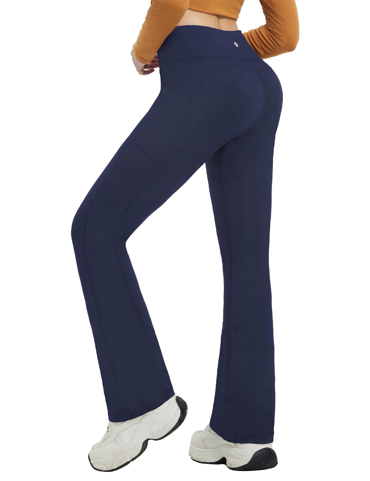 BALEAF Fleece Lined Leggings for Women Mini Flare Warm Yoga Pants ...