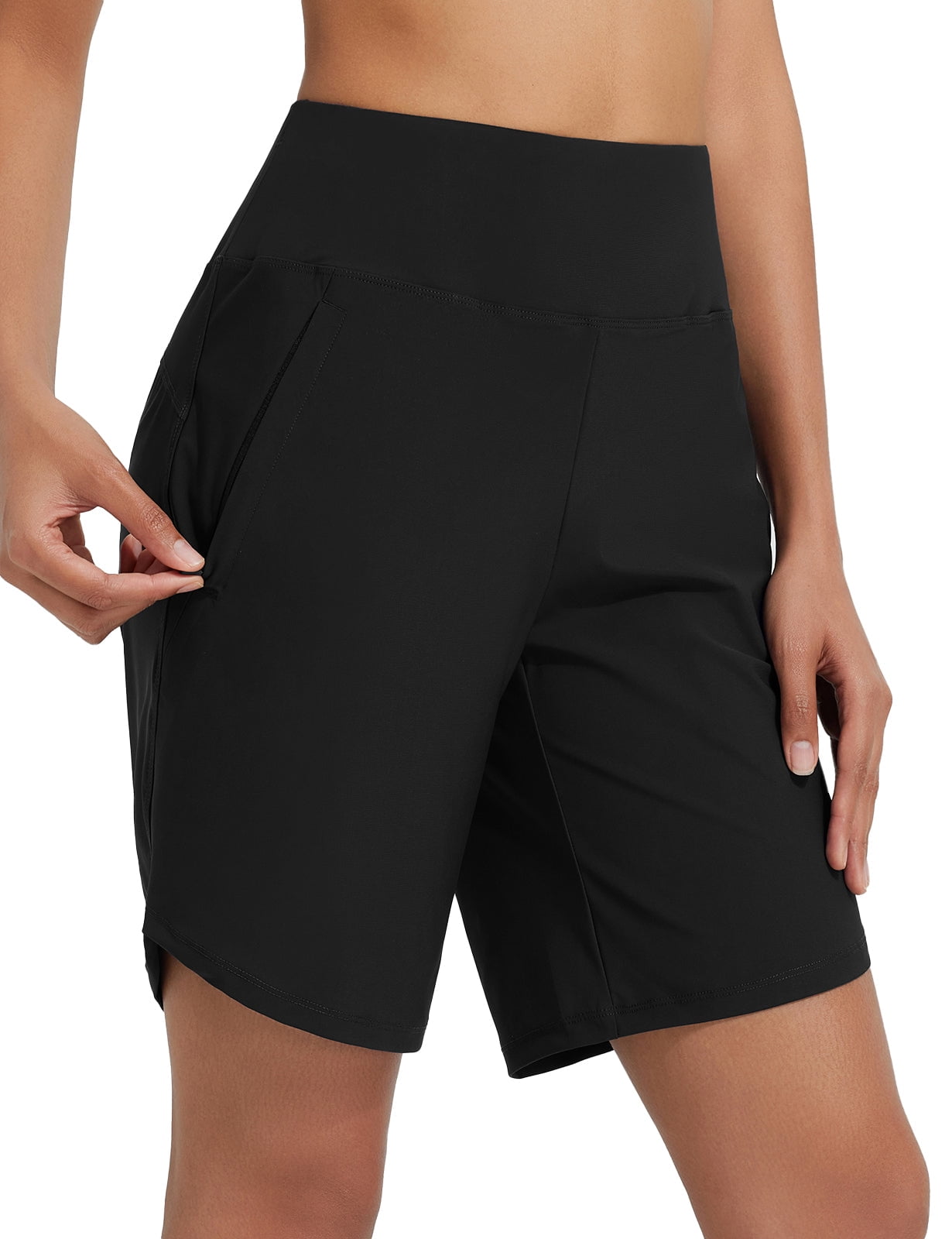 BALEAF Long Board Shorts for Women Swimming High Waisted Swim Shorts ...