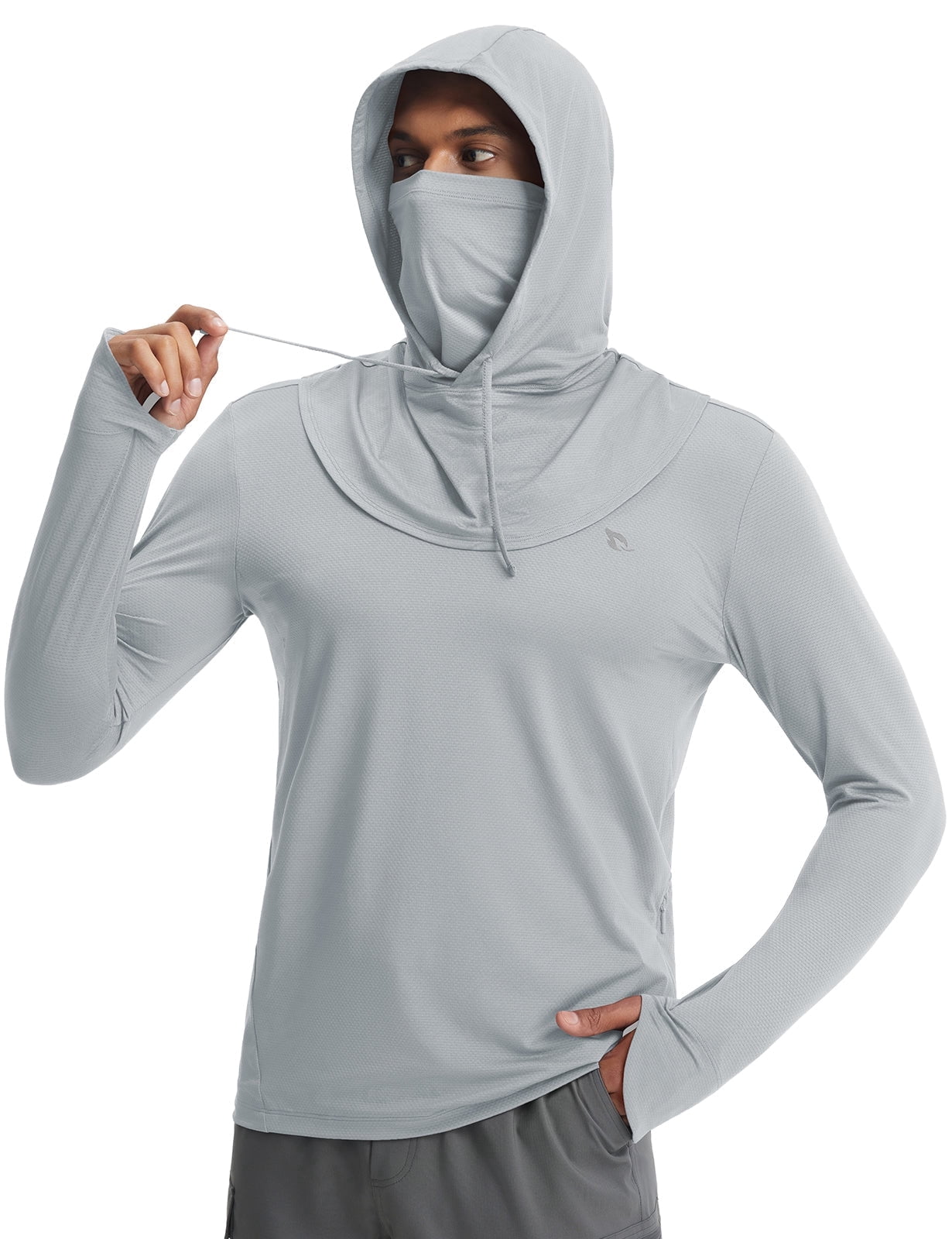 BALEAF Men's Sun Hoodies UPF 50+ Separate Hood with Face Mask Long ...