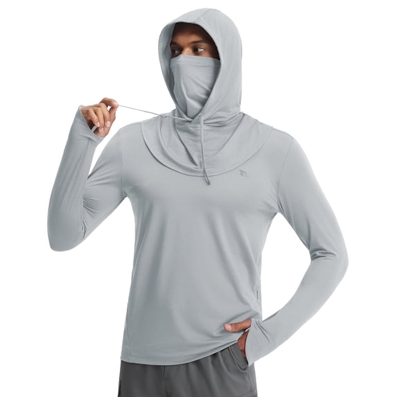 BALEAF Men's Sun Hoodies UPF 50+ Separate Hood with Face Mask Long ...