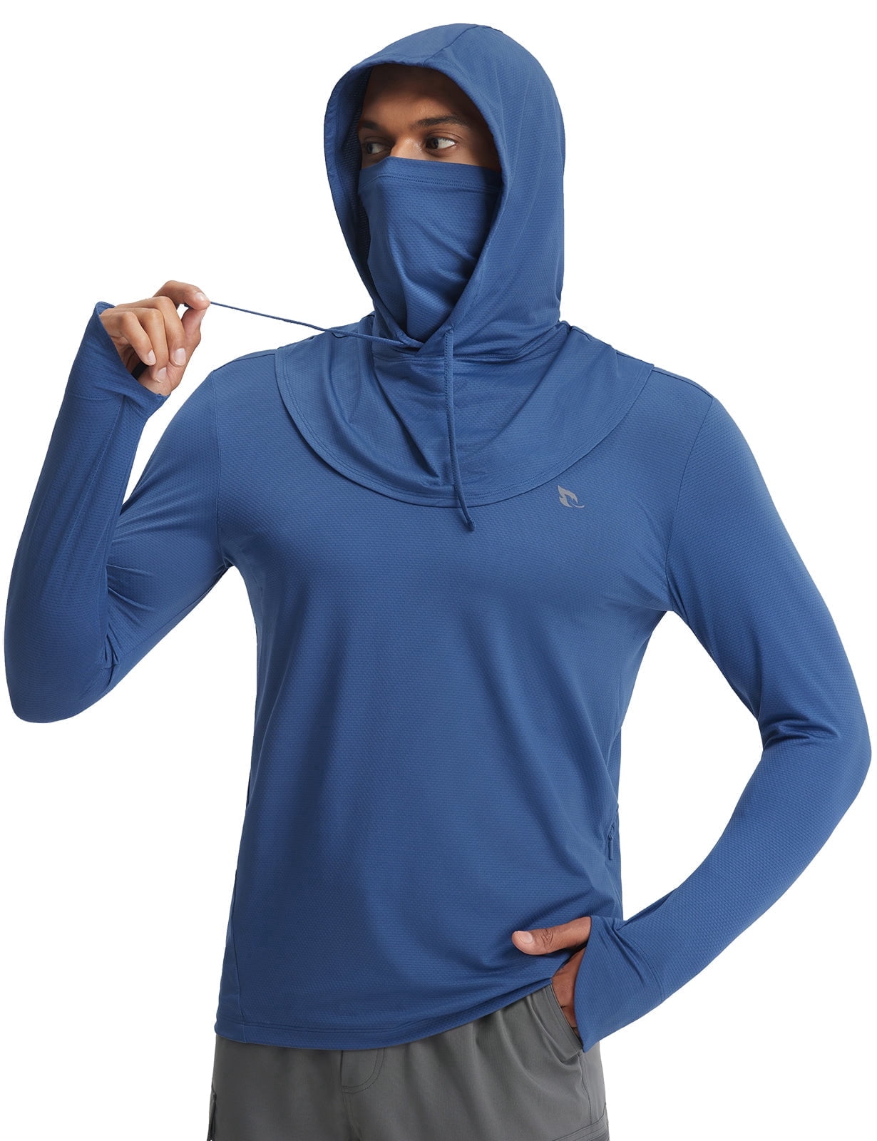 BALEAF Men's Sun Hoodies UPF 50+ Separate Hood with Face Mask Long ...