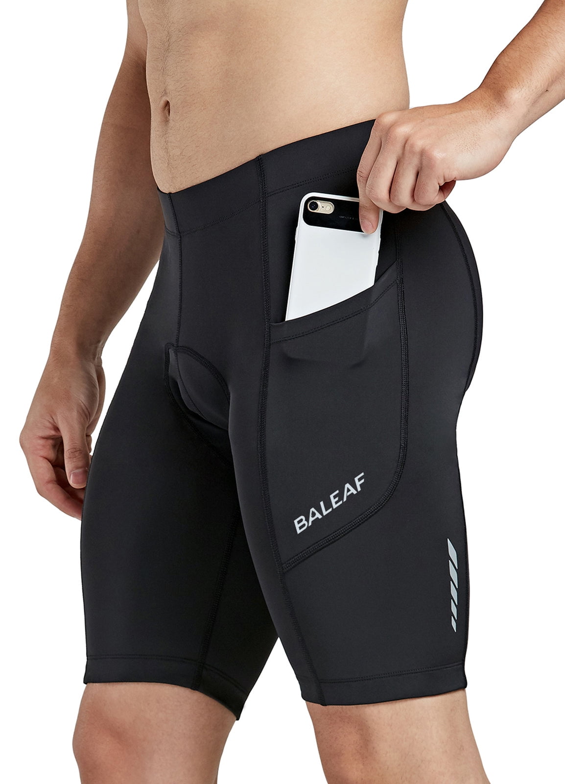 BALEAF Padded Bike Shorts for Men Cycling Shorts Padding Pockets UPF 50+ Black M - Walmart.com