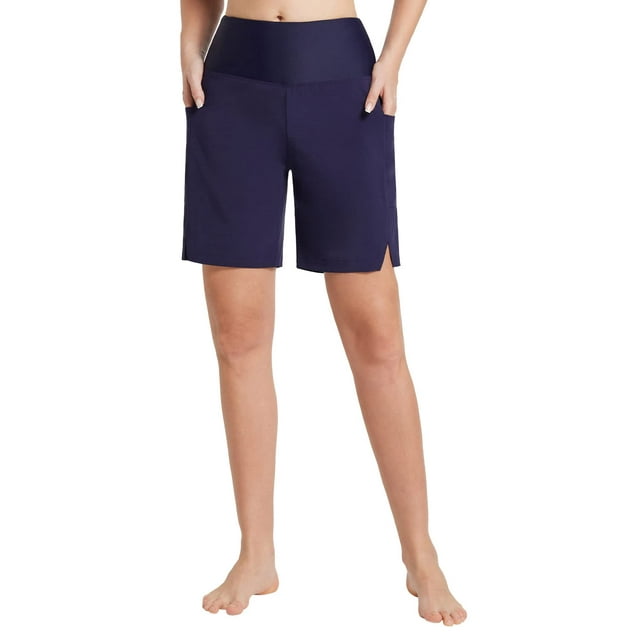 Baleaf Womens 7 Board Shorts High Waisted Long Swim Bottoms Upf 50