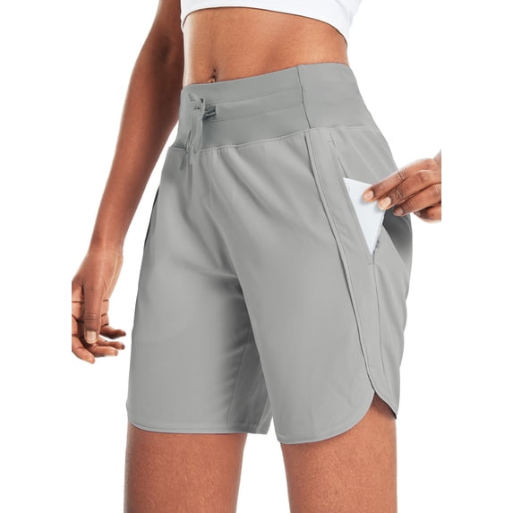 BALEAF Women's 7" Long Running Shorts Athletic Workout Gym Quick Dry ...