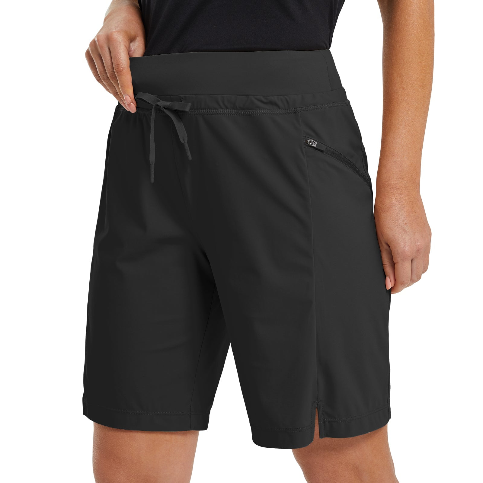 BALEAF Women's Long Shorts 9" Quick Dry Hiking Bermuda Cargo for curvy ...