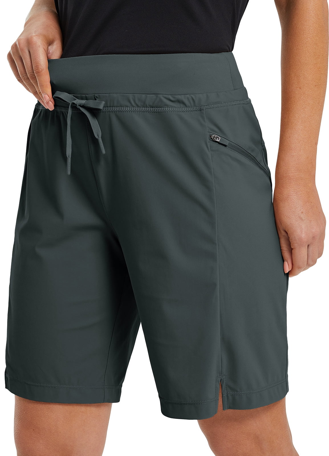 BALEAF Women's Long Shorts 9" Quick Dry Hiking Bermuda Cargo for curvy ...