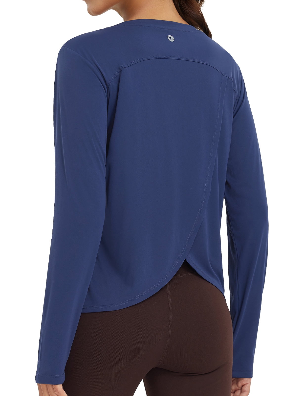 BALEAF Women's Long Sleeve Workout Tops Athletic Shirts Split Back ...
