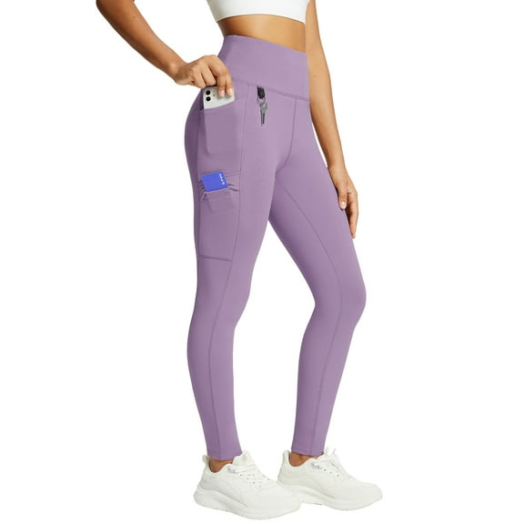 BRGZLK Women's Fleece Lined Leggings Thermal Warm Winter Tights High ...