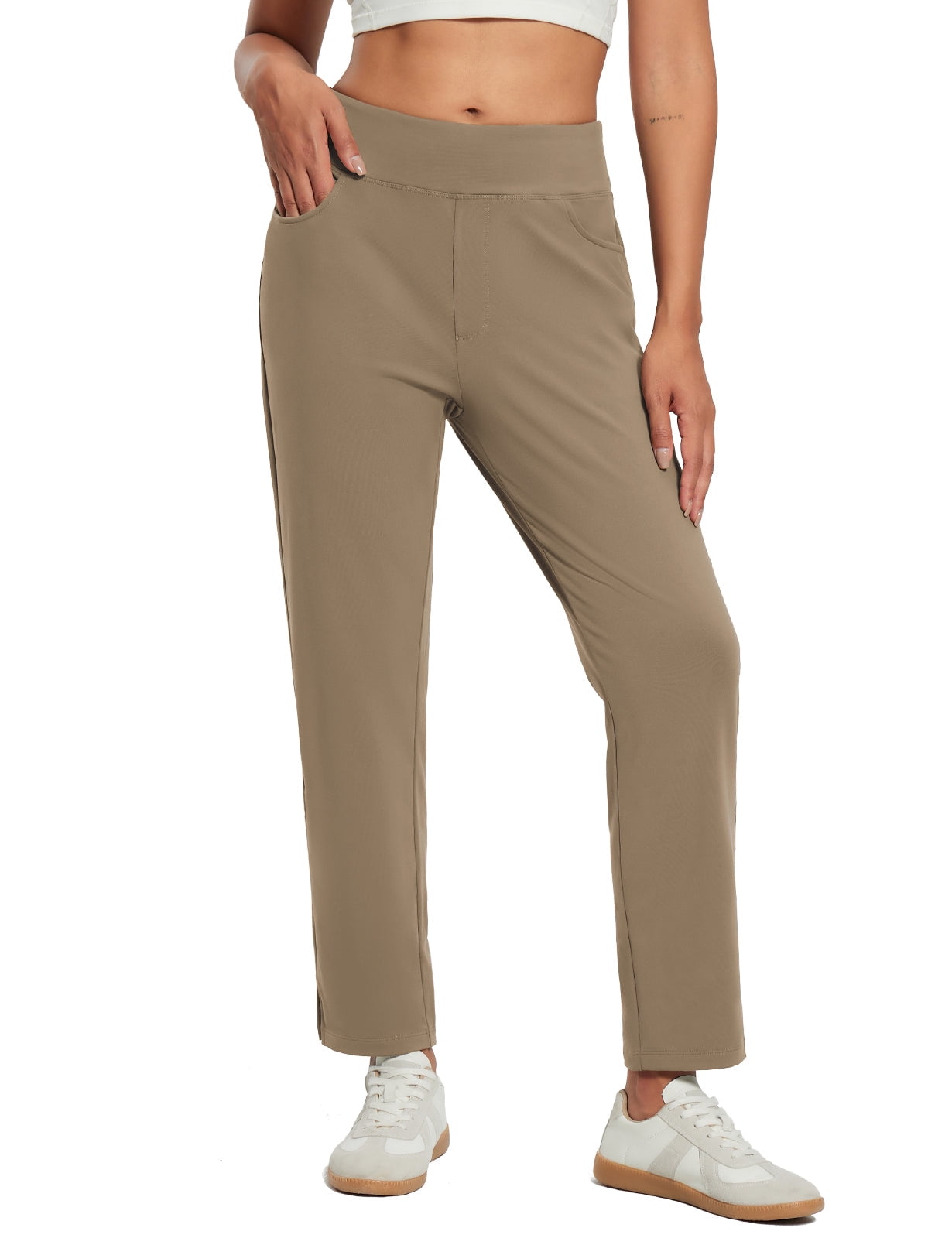 BALEAF Women's Stretch Pants Fleece lined Winter Travel Pants ...