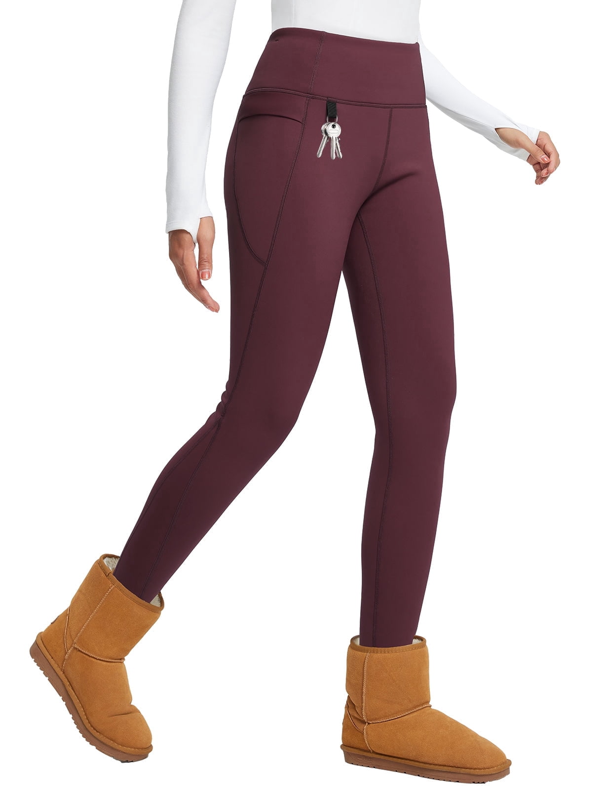 BALEAF Women's Thick Fleece Lined Winter Leggings Thermal Warm Snow Ski ...