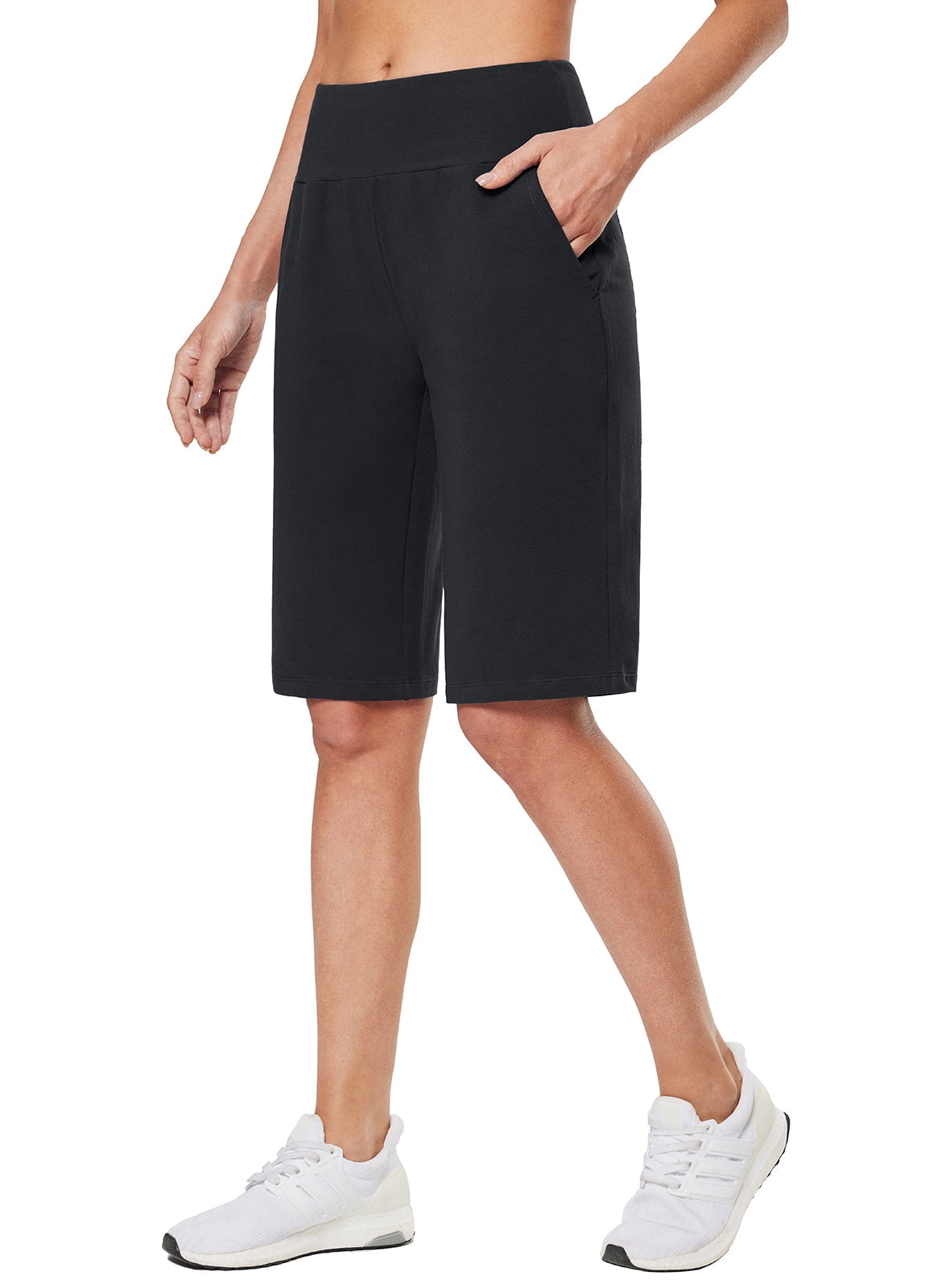 BALEAF Womens 12" Long Bermuda Shorts Knee Length Cotton Athletic ...