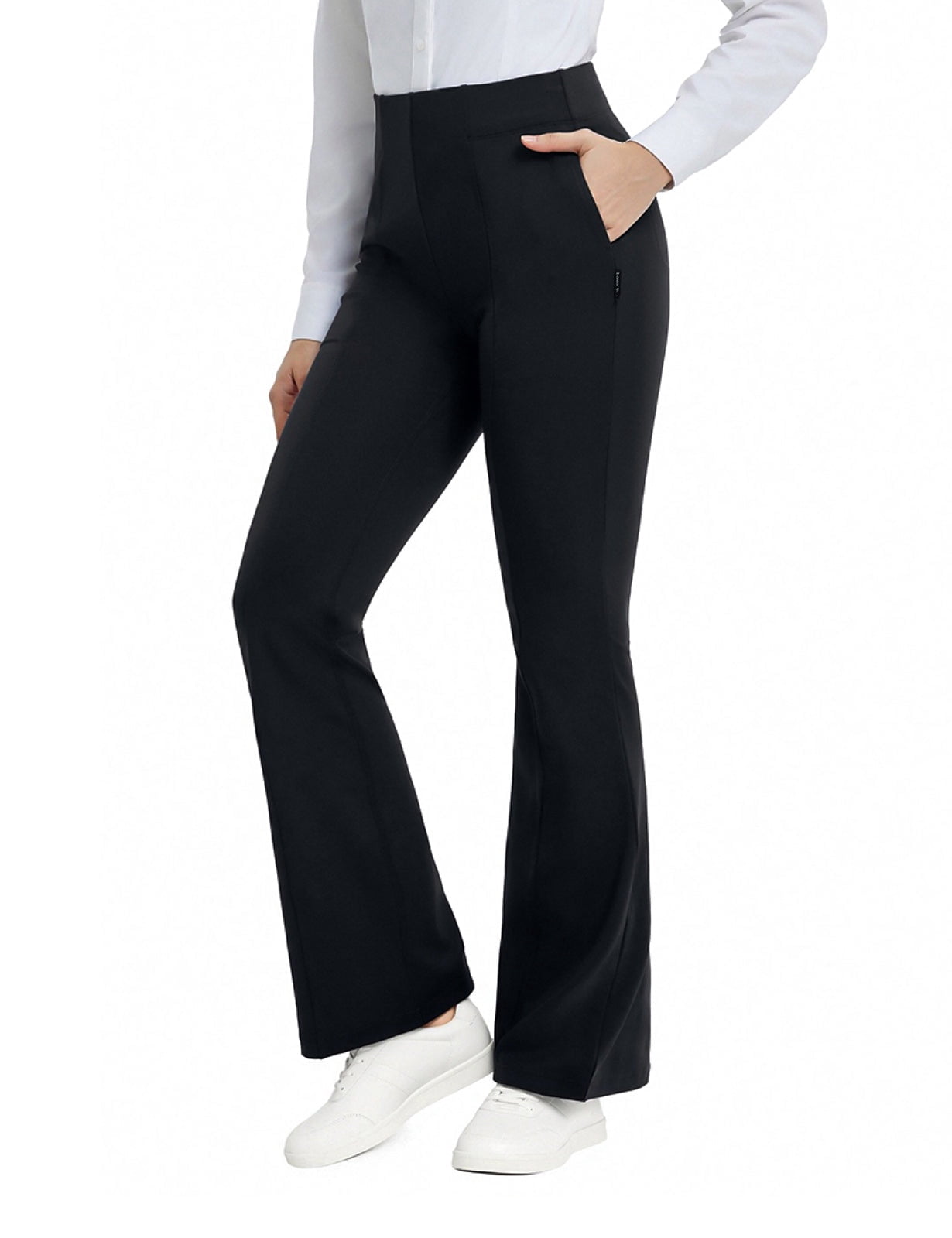 BALEAF Womens Yoga Dress Pants Work Bootcut with 4 Pockets Business ...