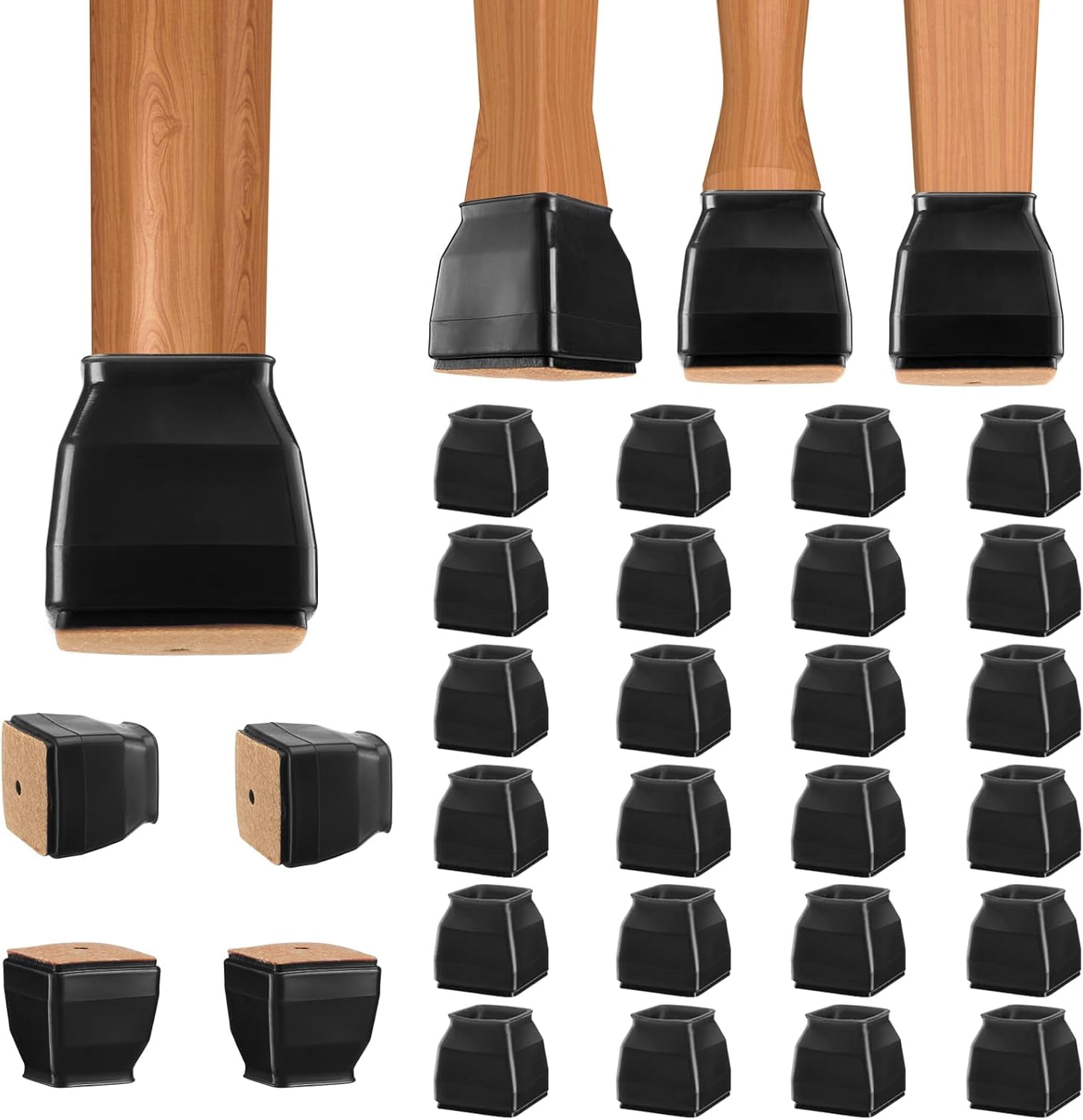 BALEINE 24 Pack Silicone Chair Leg Floor Protectors, Stool Leg ...