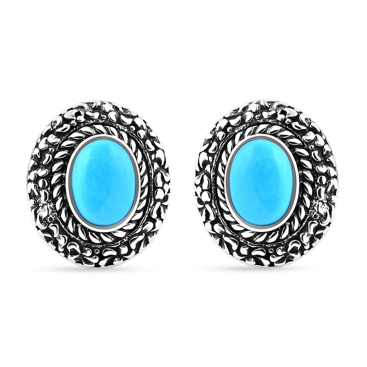 BALI LEGACY Sleeping Beauty Turquoise Oval 925 Sterling Silver Flower ...