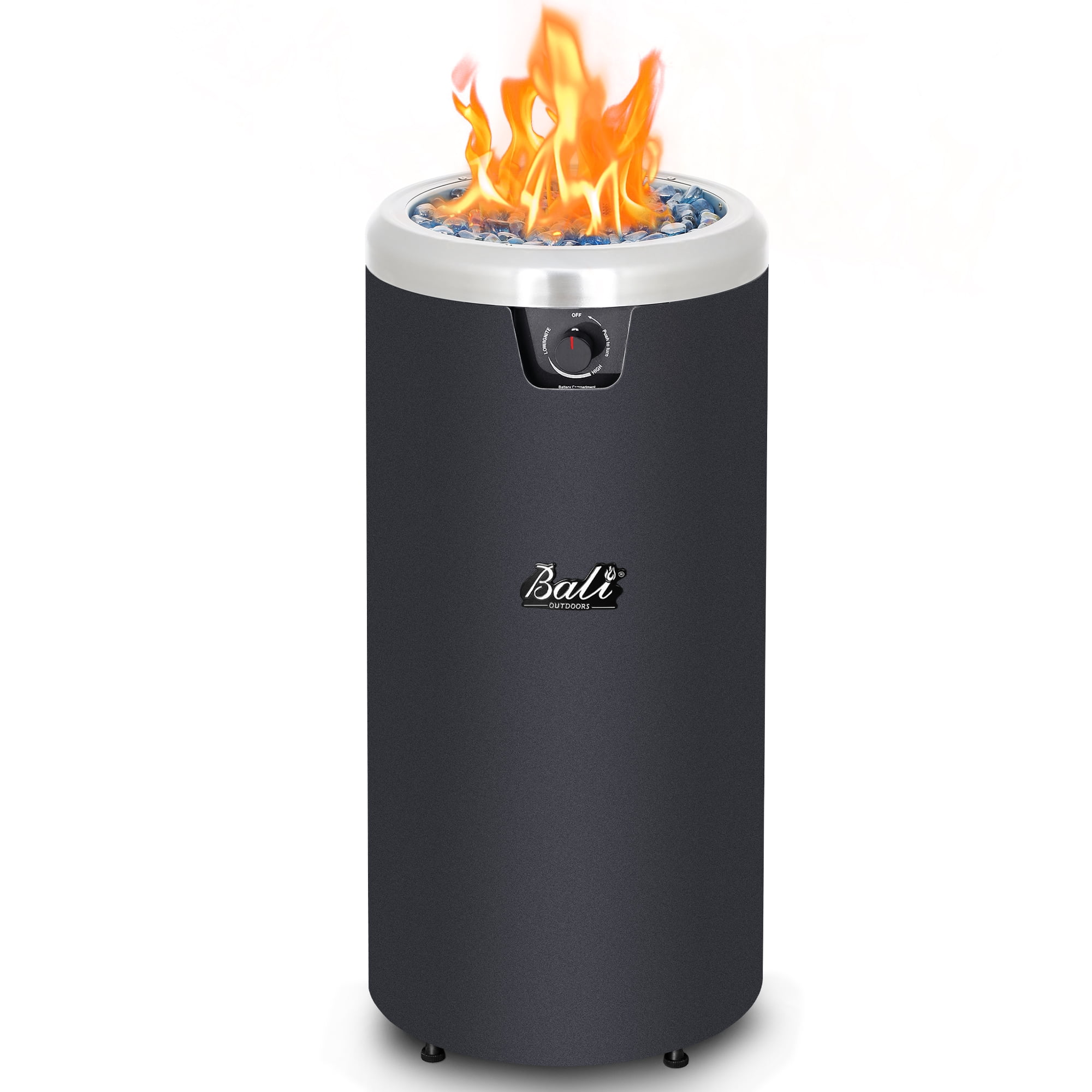 BALI OUTDOORS Portable 32-inch Tall Round Propane Fire Pit Column ...