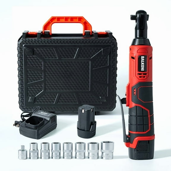 Cordless Electric Ratchet Wrench Set, 3/8" 12V Power Ratchet Tool Kit ...