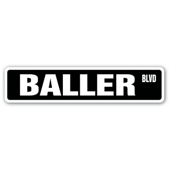 BALLER Street Sign Decal made it pro ball player | Indoor/Outdoor | 18 ...