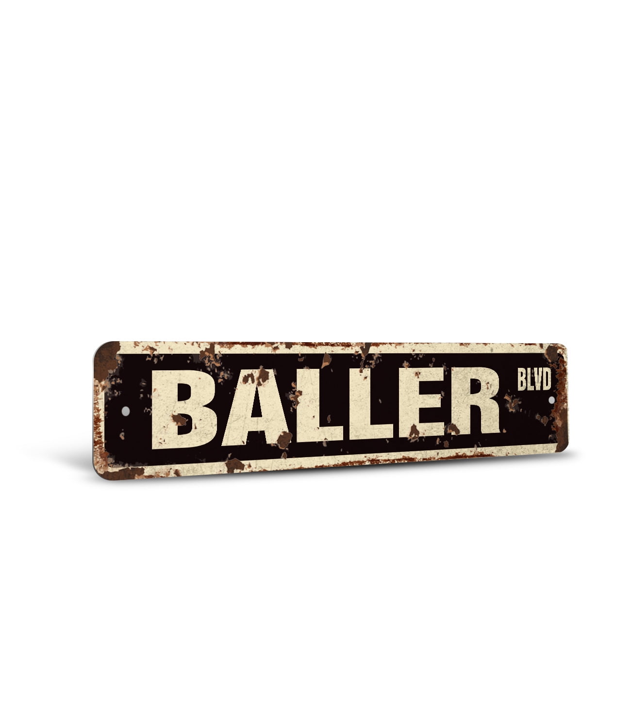 BALLER Vintage Style Rustic Street Sign – Made It Pro Ball Player Retro ...