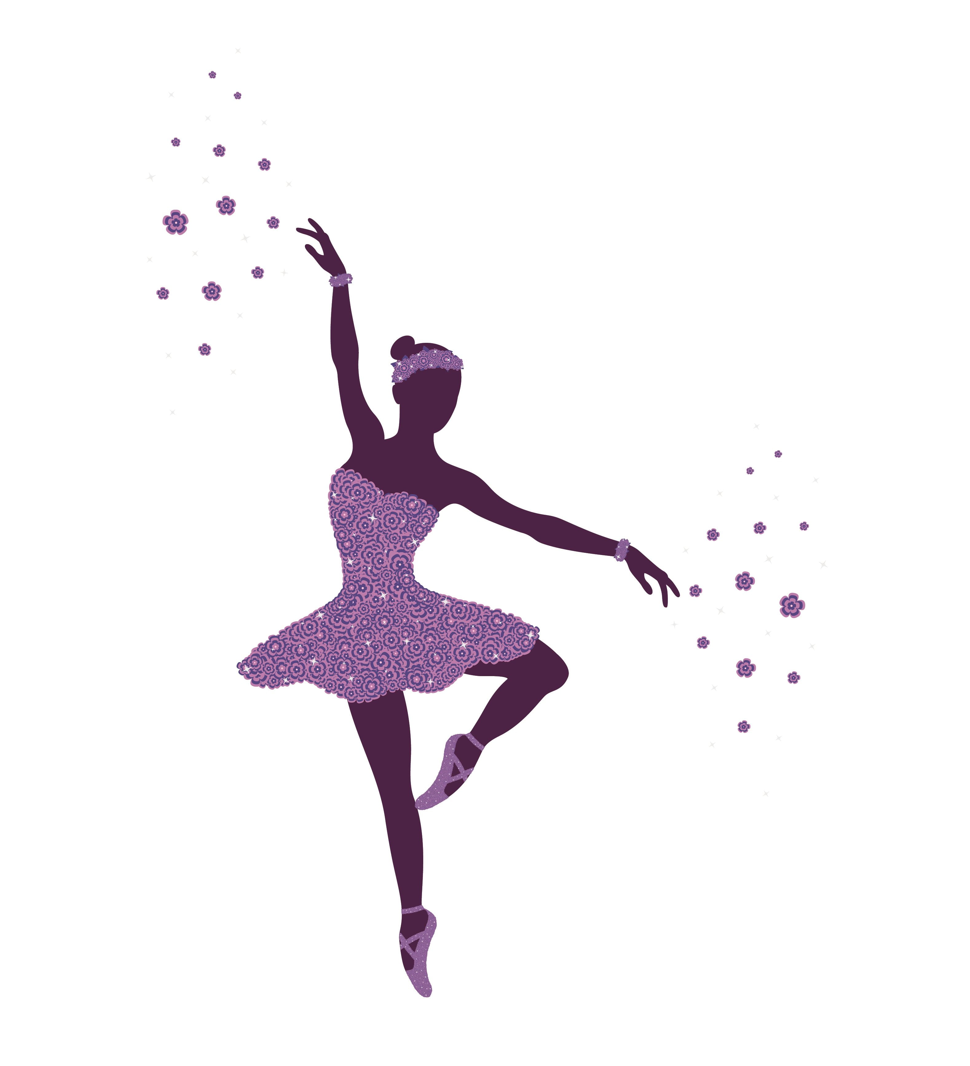 BALLERINA - Purple Ballerina Outfit Decal Colorful Ballet Dancer Design ...