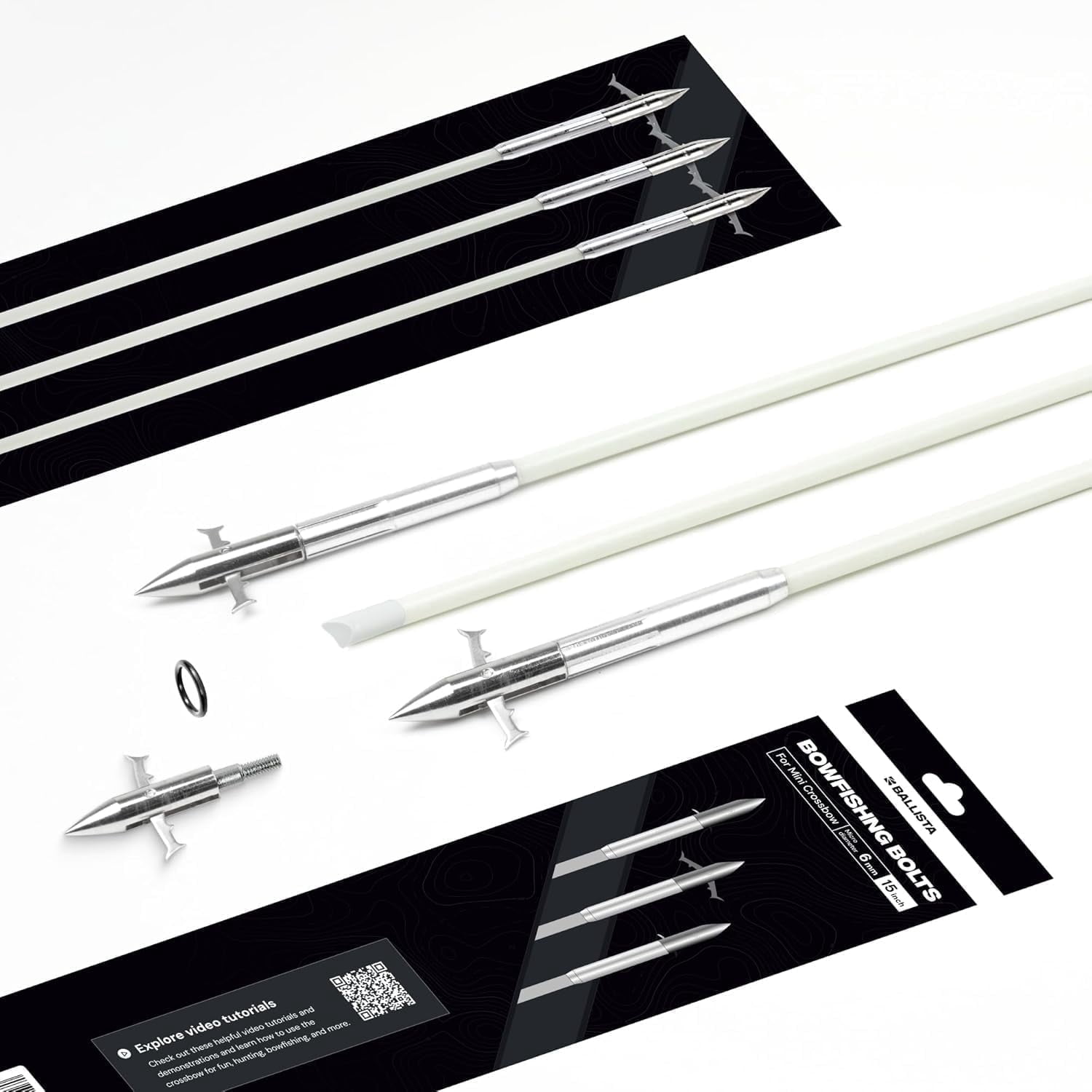 Ballista Mini Crossbows Bowfishing Arrows 15" Length, 6mm Micro ...