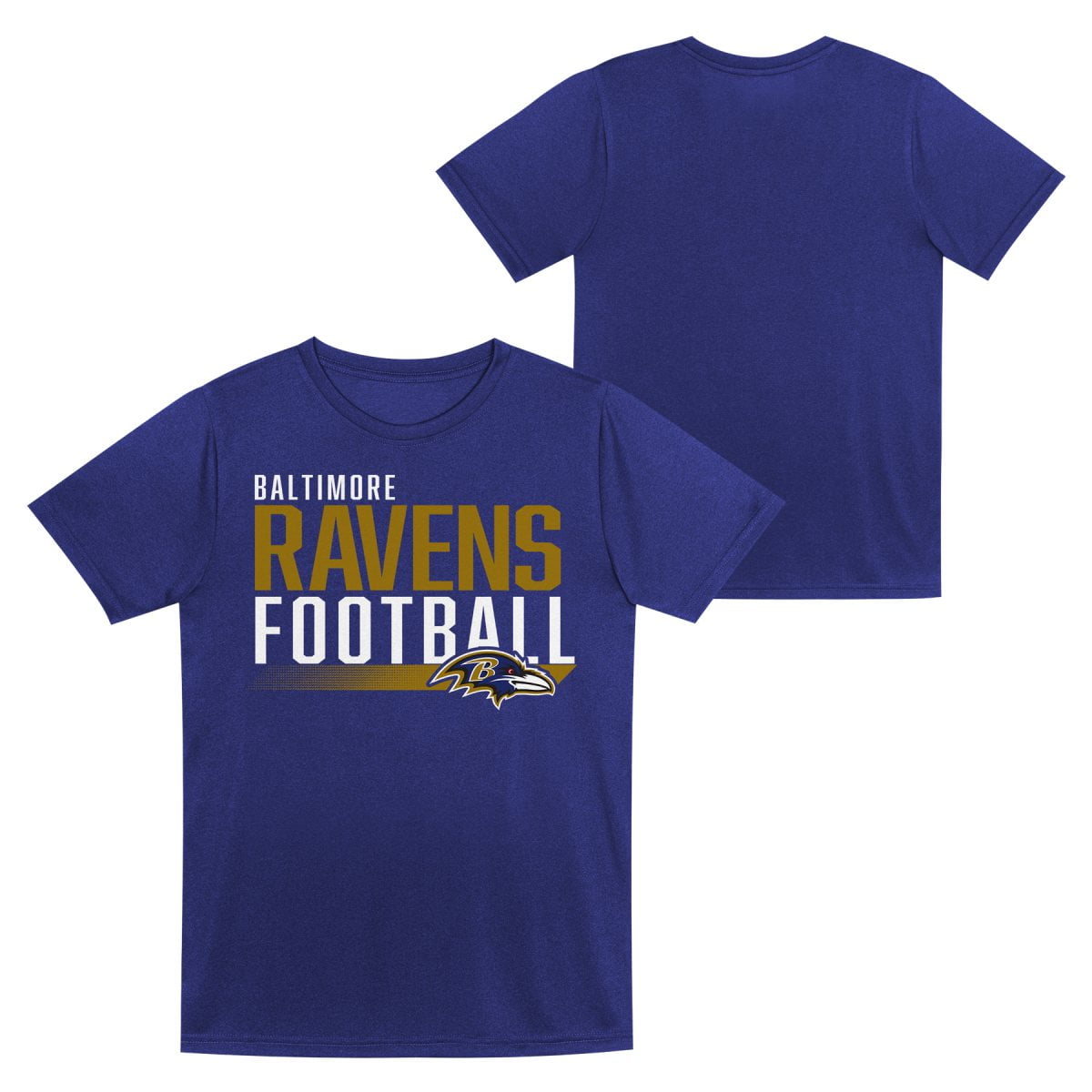 BALTIMORE RAVENS Boys Primry Color Synthetic Short Sleeve Tee Name Logo ...